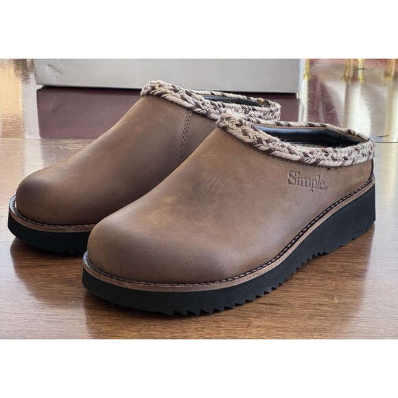 Simple | Shoes | Womens 6 Simple Original Clog Brown Leather Slipon ...